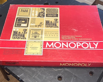 Vintage 1964 Deluxe Monopoly Red Box Complete Parker Brothers Board ...