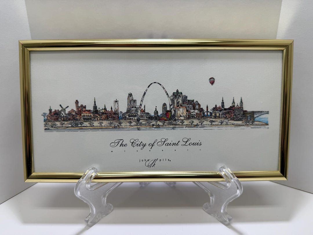 Framed John Pils "the City of Saint Louis" Cityscape - Etsy