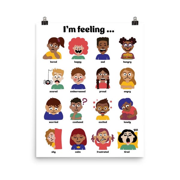 Tired Big Feelings Collection Printable Wall Art digital Download - Etsy