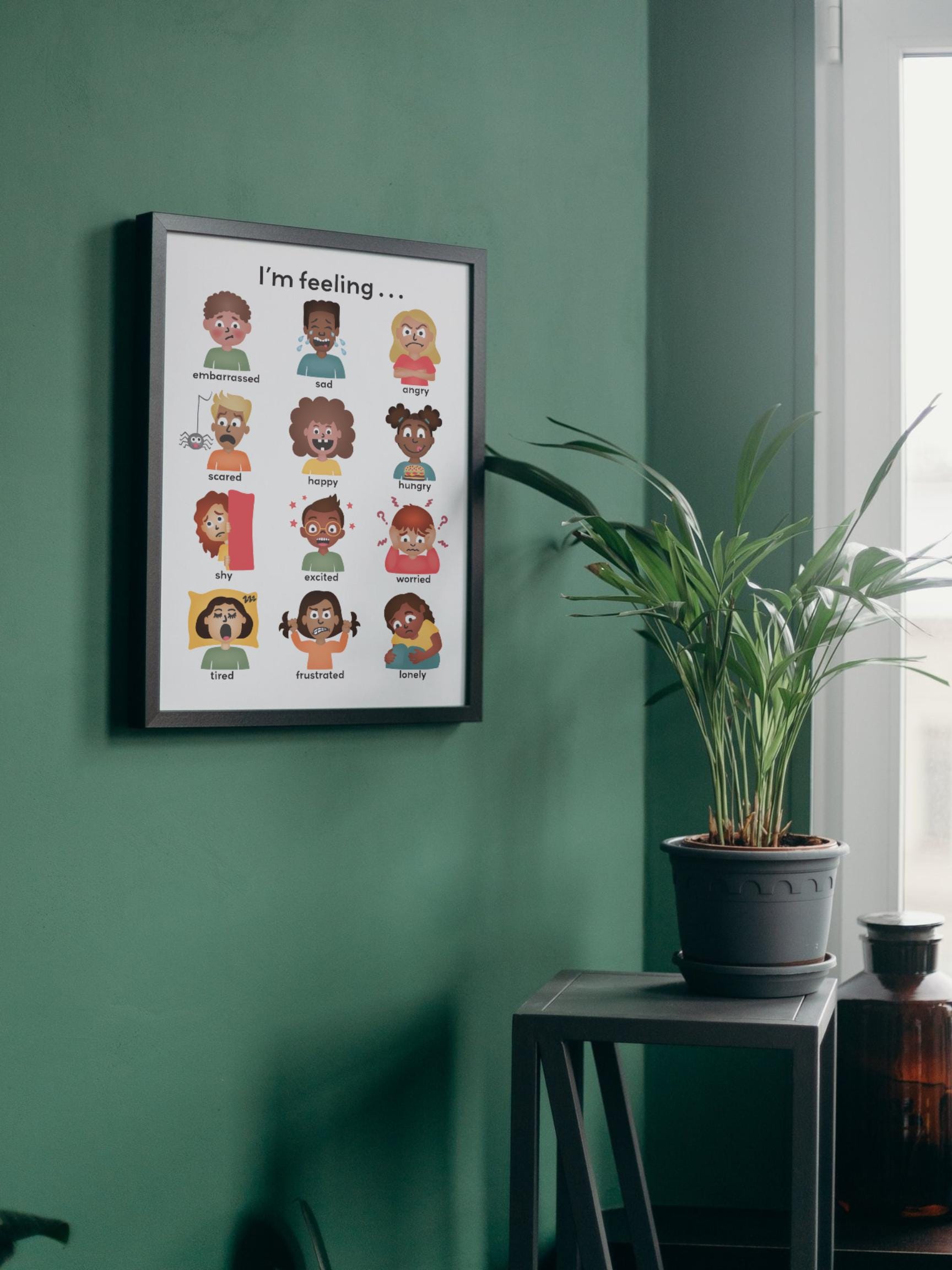 Feelings Printable Poster - 12 Emotions | Counselor Resource | Teacher ...
