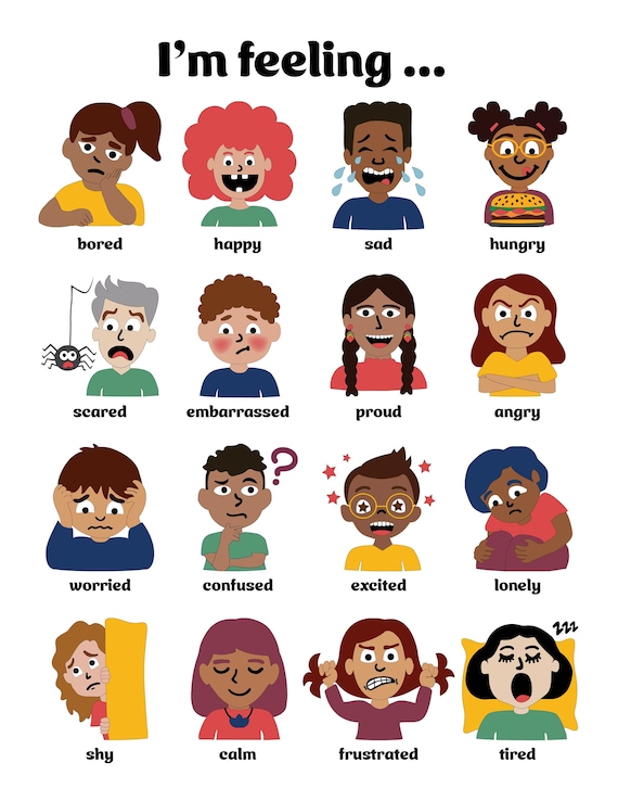 List Of Feelings And Emotions For Kids
