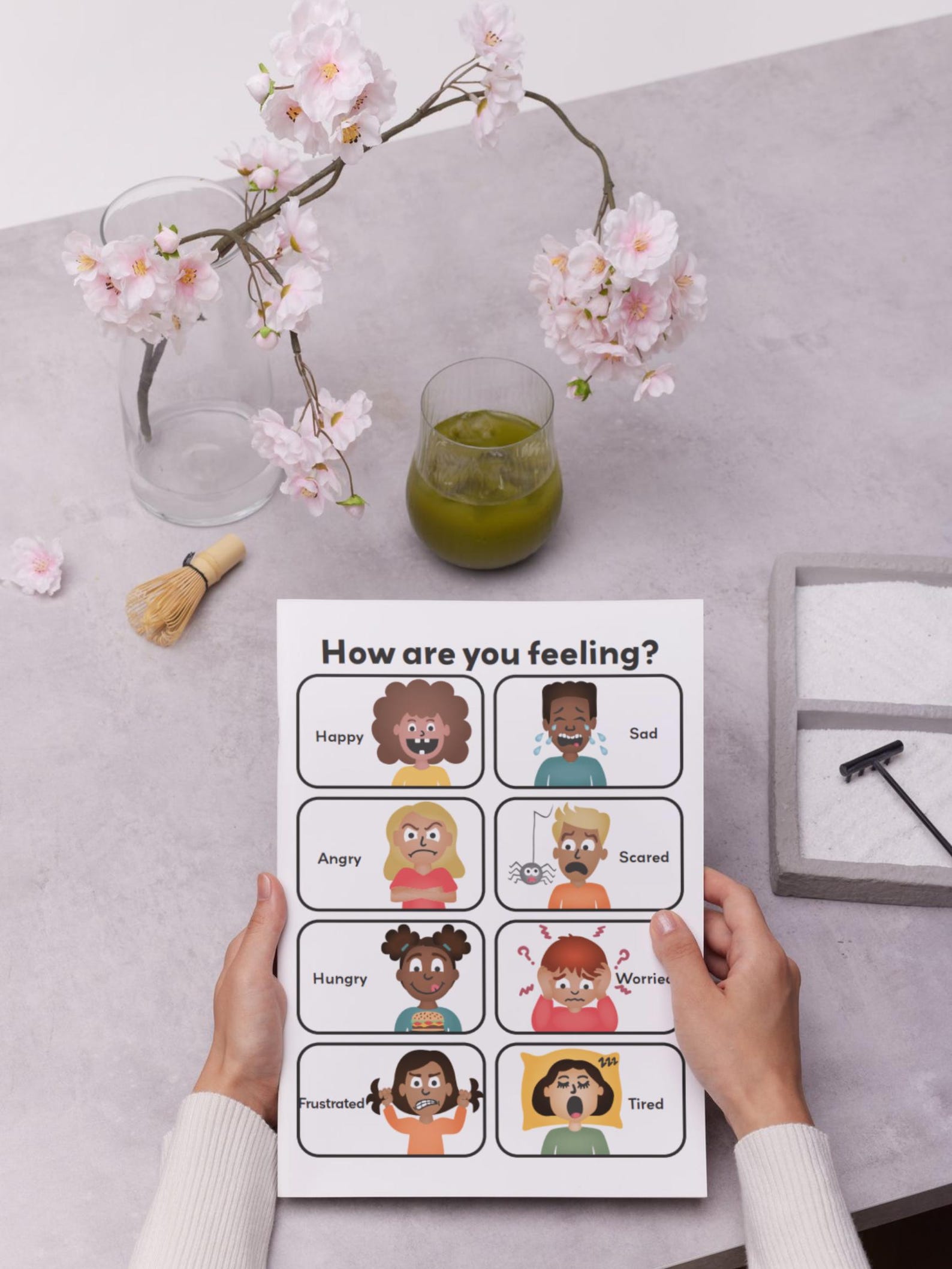 Feelings Poster for Diverse Kids - 8 Emotions White | Classroom Decor ...