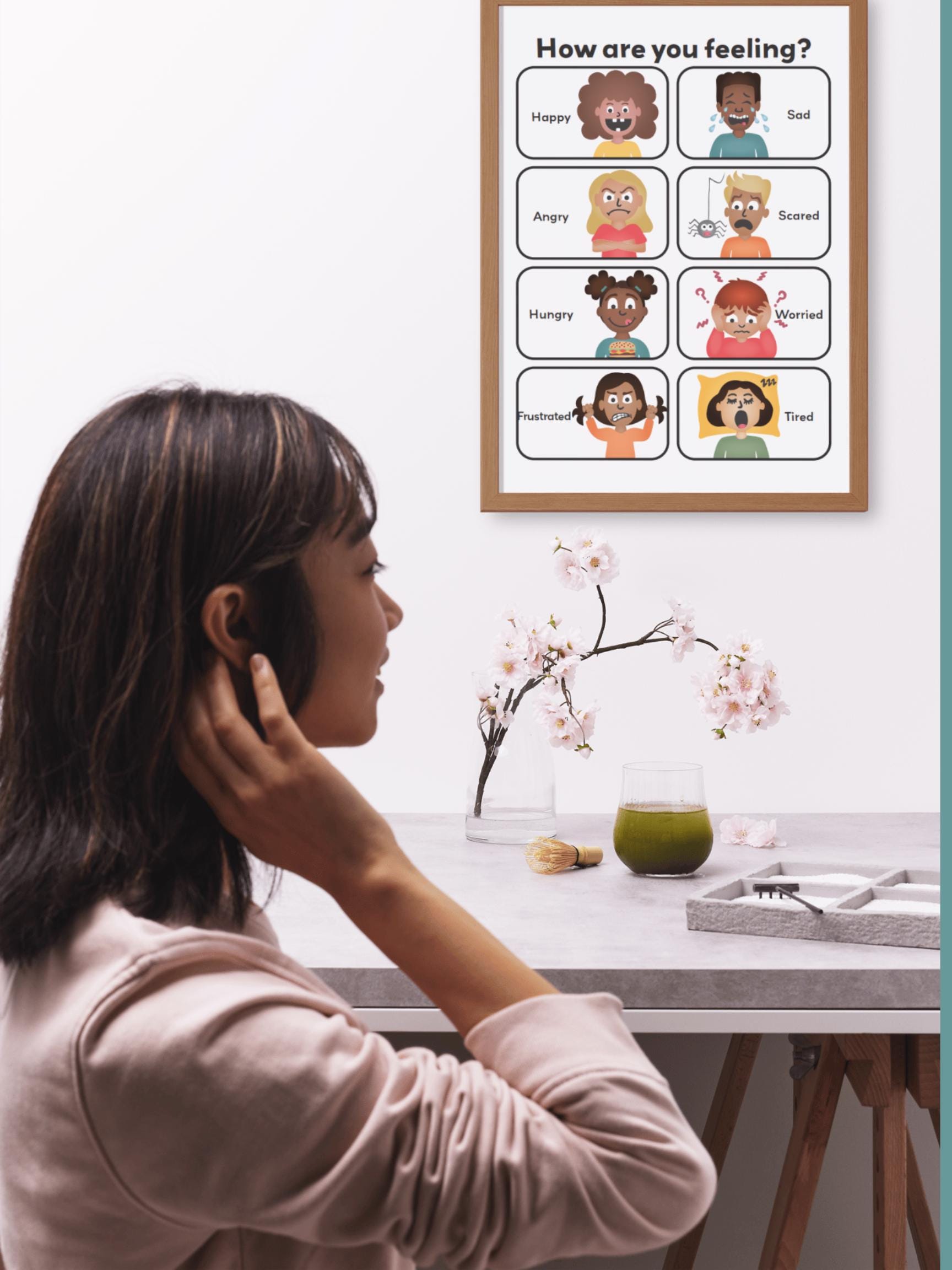 Feelings Poster for Diverse Kids - 8 Emotions White | Classroom Decor ...