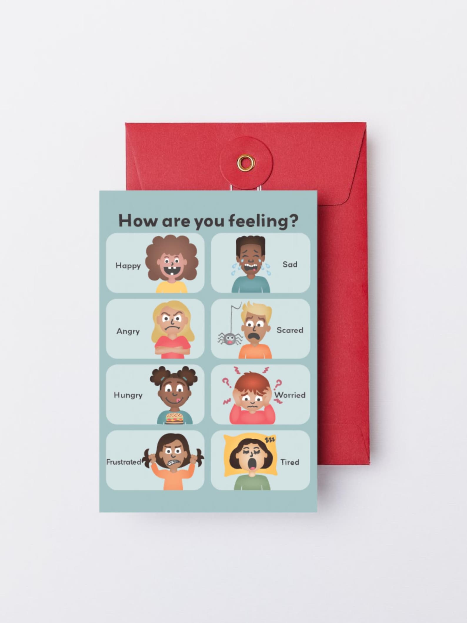 Feelings Chart Printable for Kids - 8 Emotions Blue | School Counselor ...