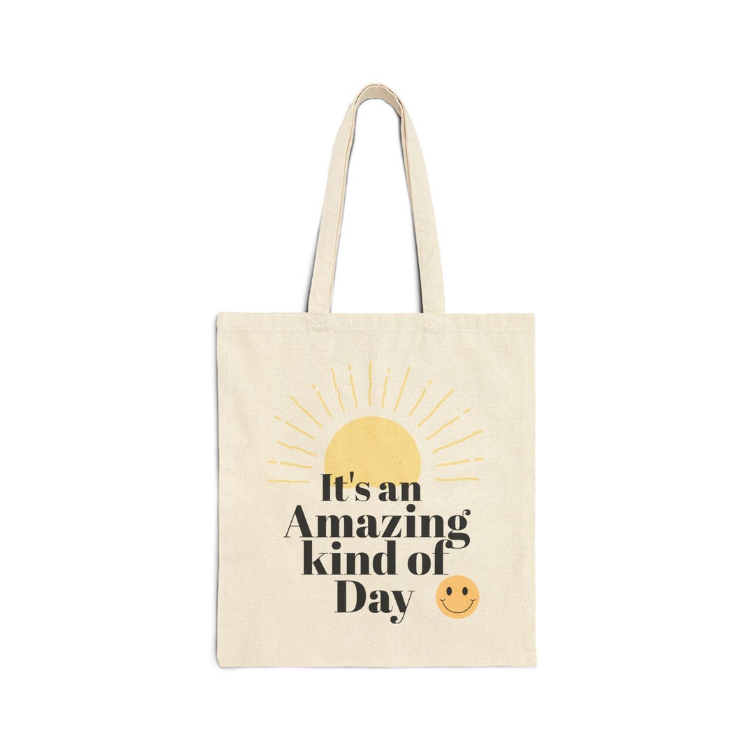 Canvas Tote Bag, " It's an Amazing Kind of Day", Cotton - Etsy
