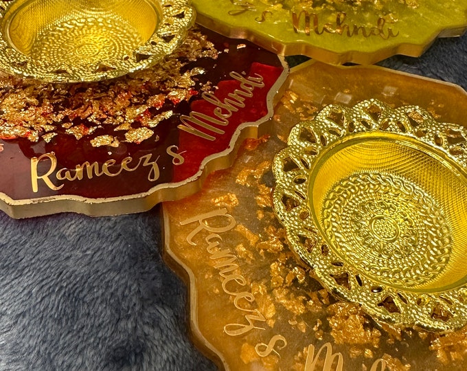 Mehndi Thaal, Mehndi Plates, Decor, Thaals, Wedding Favors, Wedding ...