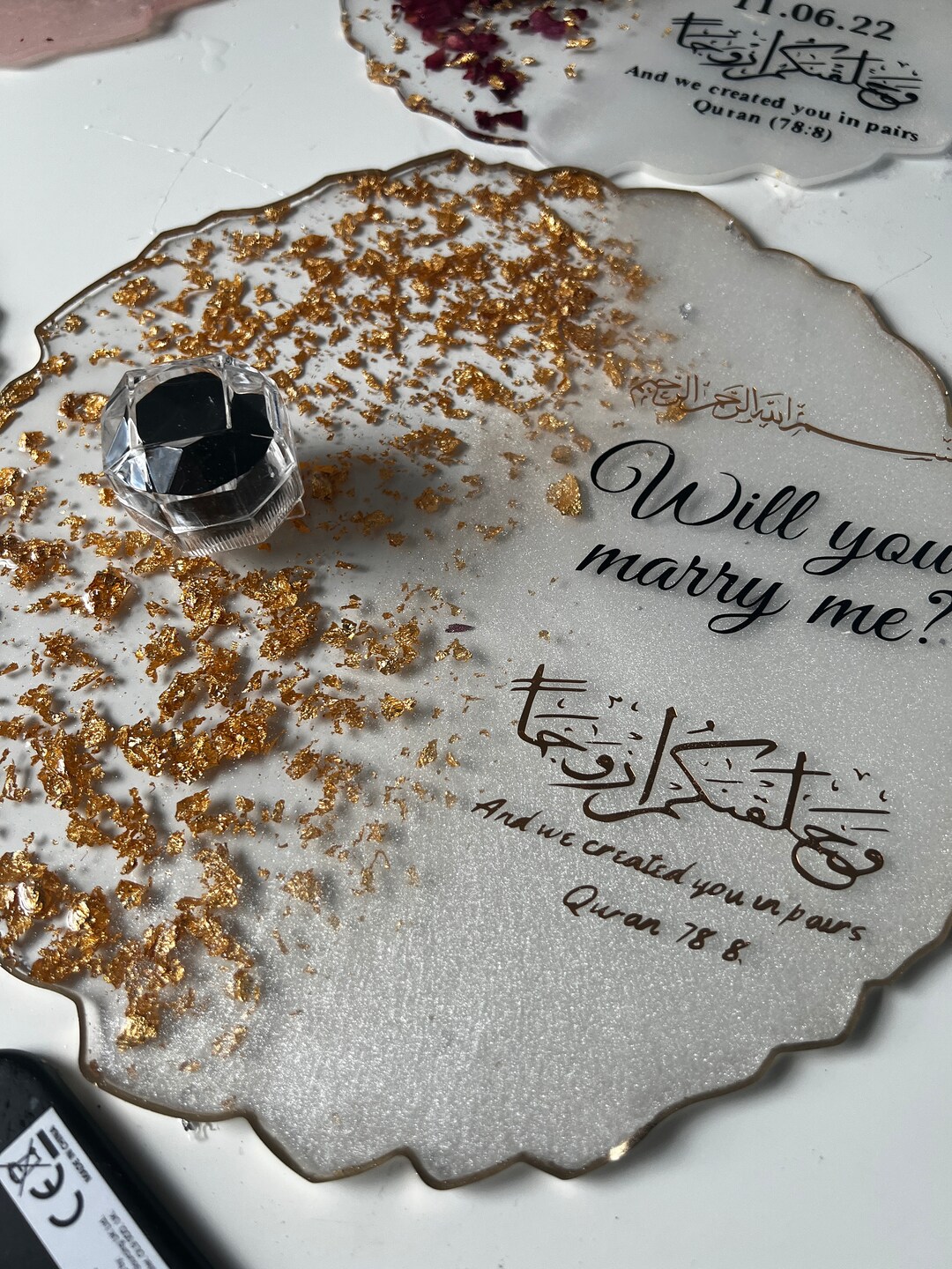 Proposal Ring Box Proposal Ring Plate Wedding Gift Resin - Etsy