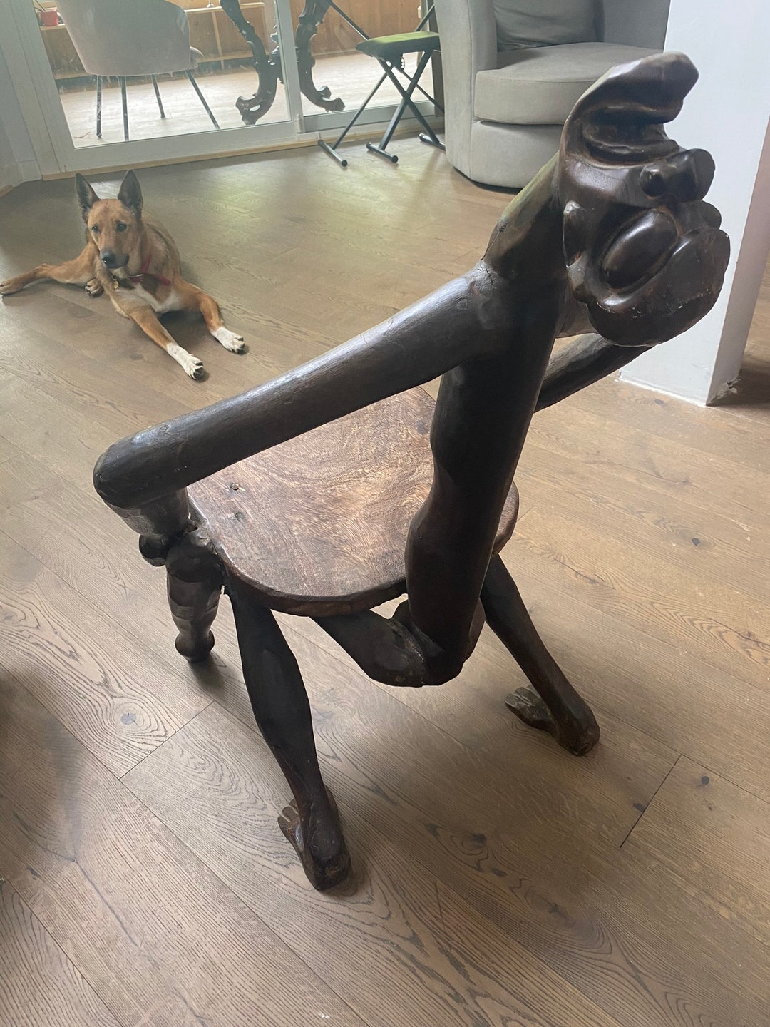 Hand-carved Surrealist Anthropomorphic African Wooden Chair - Figural ...
