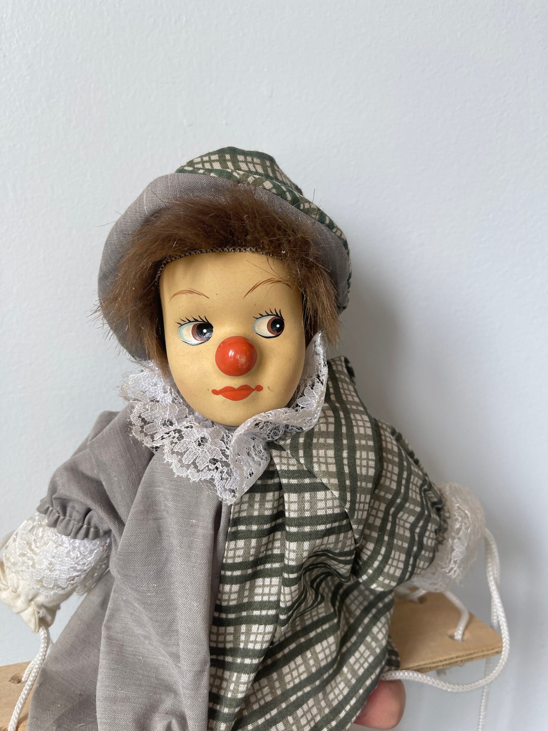 Vintage Wood Clown Puppet - 14" - Etsy