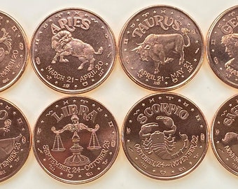 SCORPIO Zodiac Sign Astrological Sign Coin, Pendant, Keychain, Pin ...