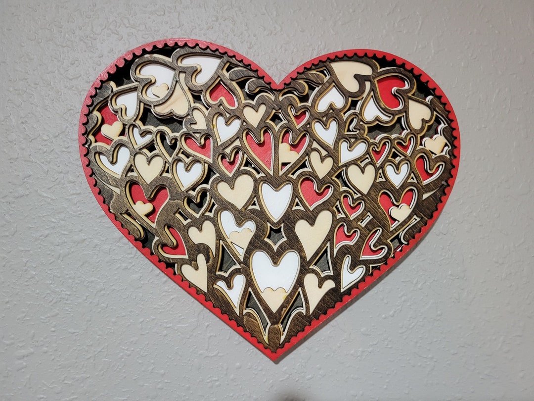 Heart, Laser Cut 6 Layers, Handmade Laser Cut Finished Product - Etsy