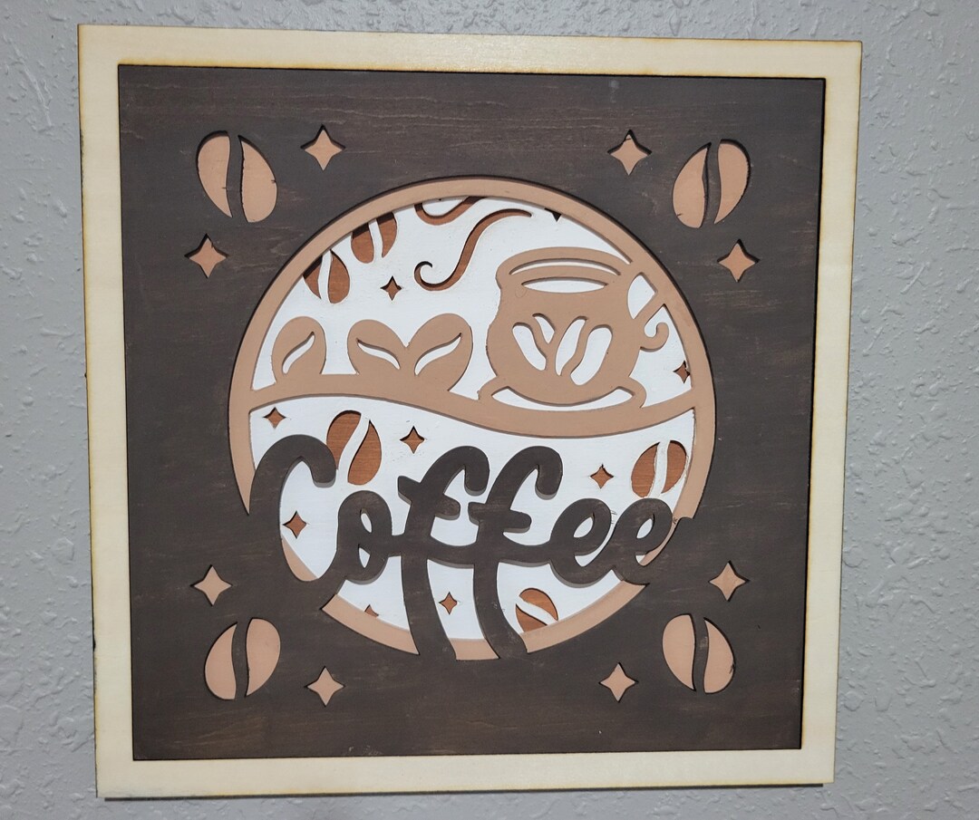 Coffee Cup and Beans 3D Shadow Box - Etsy