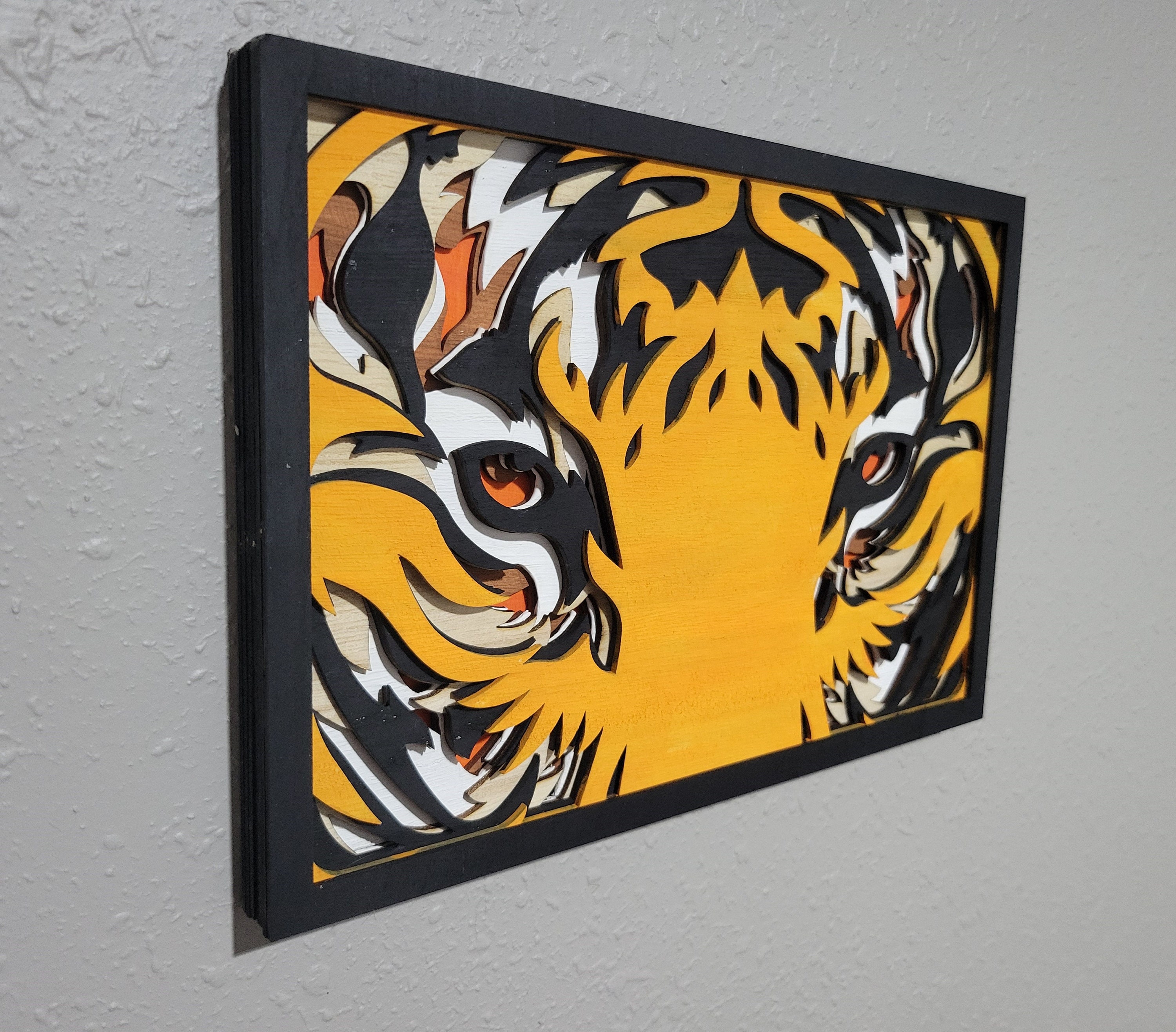 Tiger 3D Layered | Animal Laser Cut | Tiger Wall Art - Etsy
