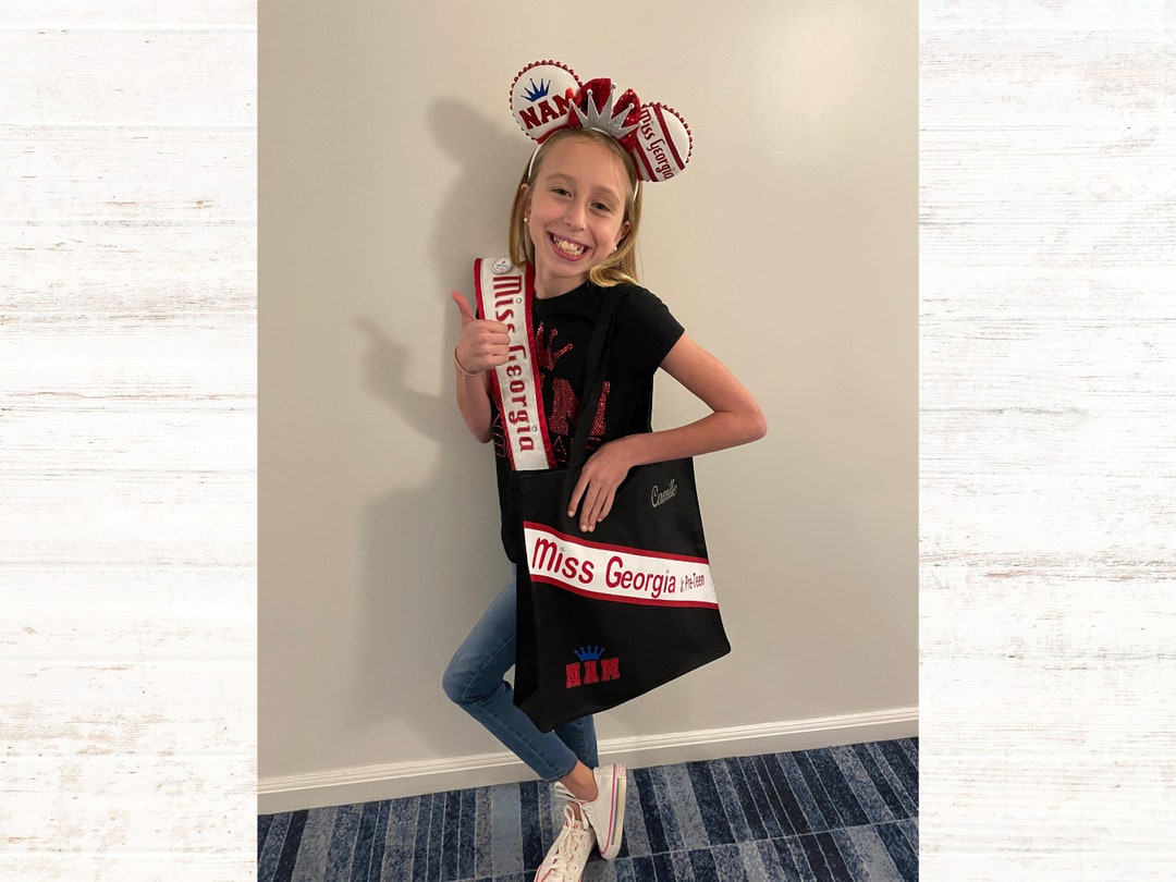 Custom Pageant Sash Replica Open Top Tote Pageant Bag Pageants Girl ...