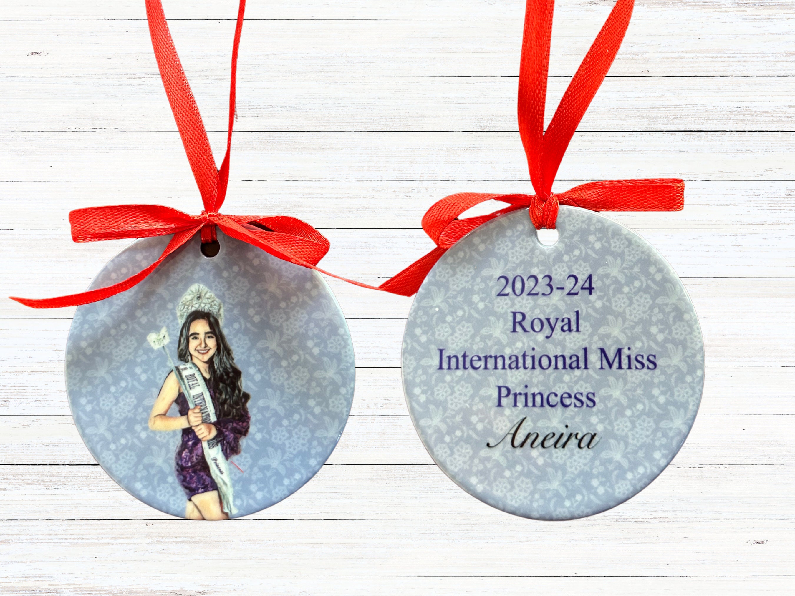 Custom Pageant Ceramic Ornament - Personalized Digital Art Keepsake - Etsy
