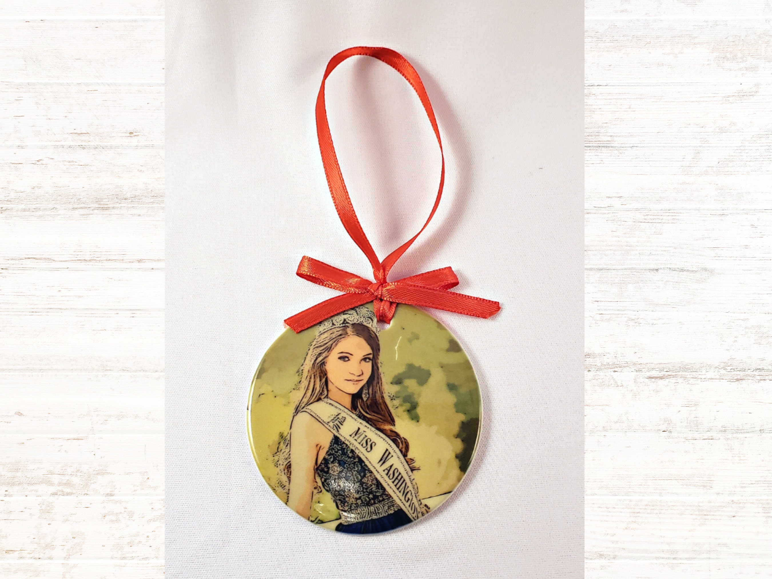 Custom Pageant Ceramic Ornament - Personalized Digital Art Keepsake - Etsy