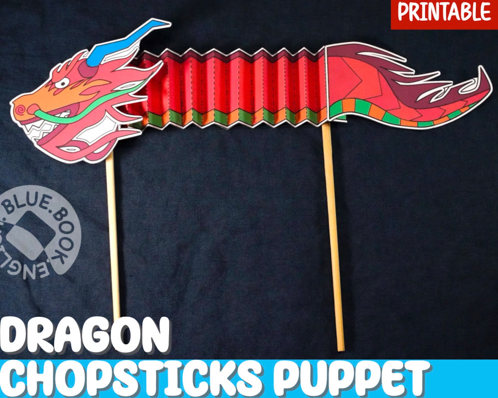 Dragon Chopstick Puppet Craft | Dragon Boat Festival Craft | 2 Pgs - Etsy