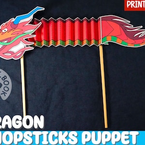Dragon Chopstick Puppet Craft | Dragon Boat Festival Craft | 2 Pgs - Etsy
