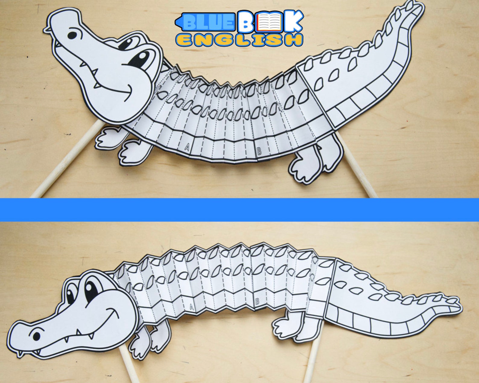 NEW! Alligator Chopstick Puppet Craft, Crocodile (4 Pages) - Etsy