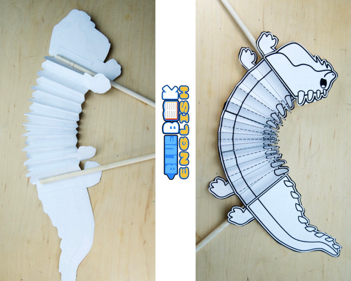 Iguana Chopstick Puppet Craft, Reptile Animal (4 Pages) - Etsy