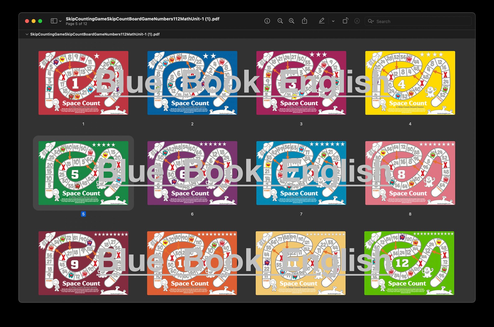 Skip Counting by 2s 5s 10s Game Count by 1s 3s 4s 6s 7s 8s 9s 11s 12s ...