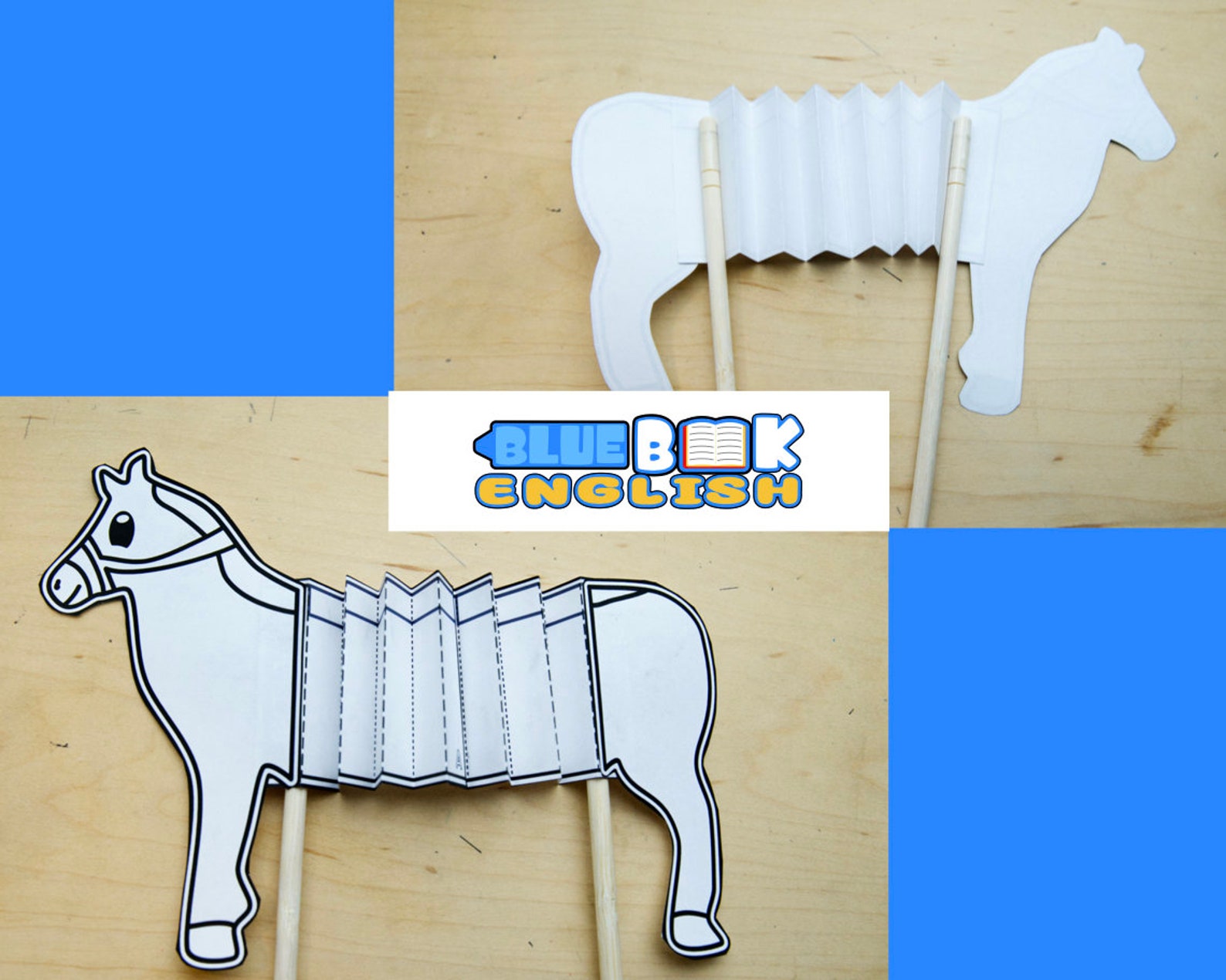 Happy Horse Chopstick Puppet Craft, Farm Animals (4 Pages) - Etsy UK