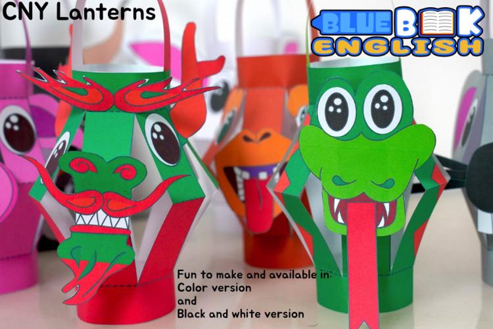 12 Chinese Zodiac Lanterns Craft Activity Chinese New Year CNY Coloring ...