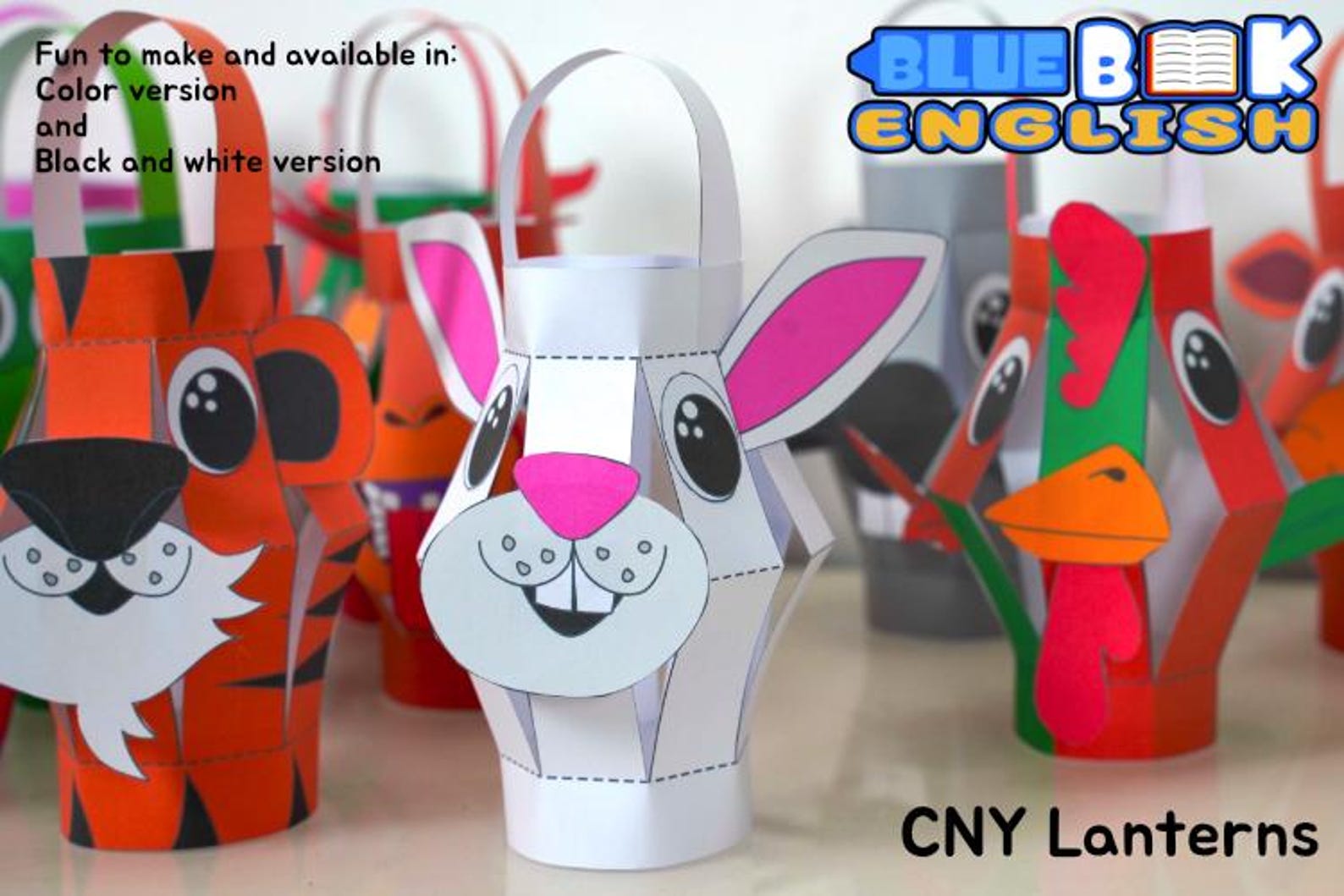 12 Chinese Zodiac Lanterns Craft Activity Chinese New Year CNY Coloring ...