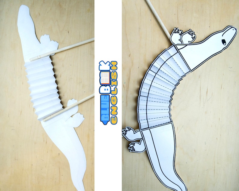 Komodo Dragon Chopstick Puppet Craft, Reptile Animal (4 Pages) - Etsy