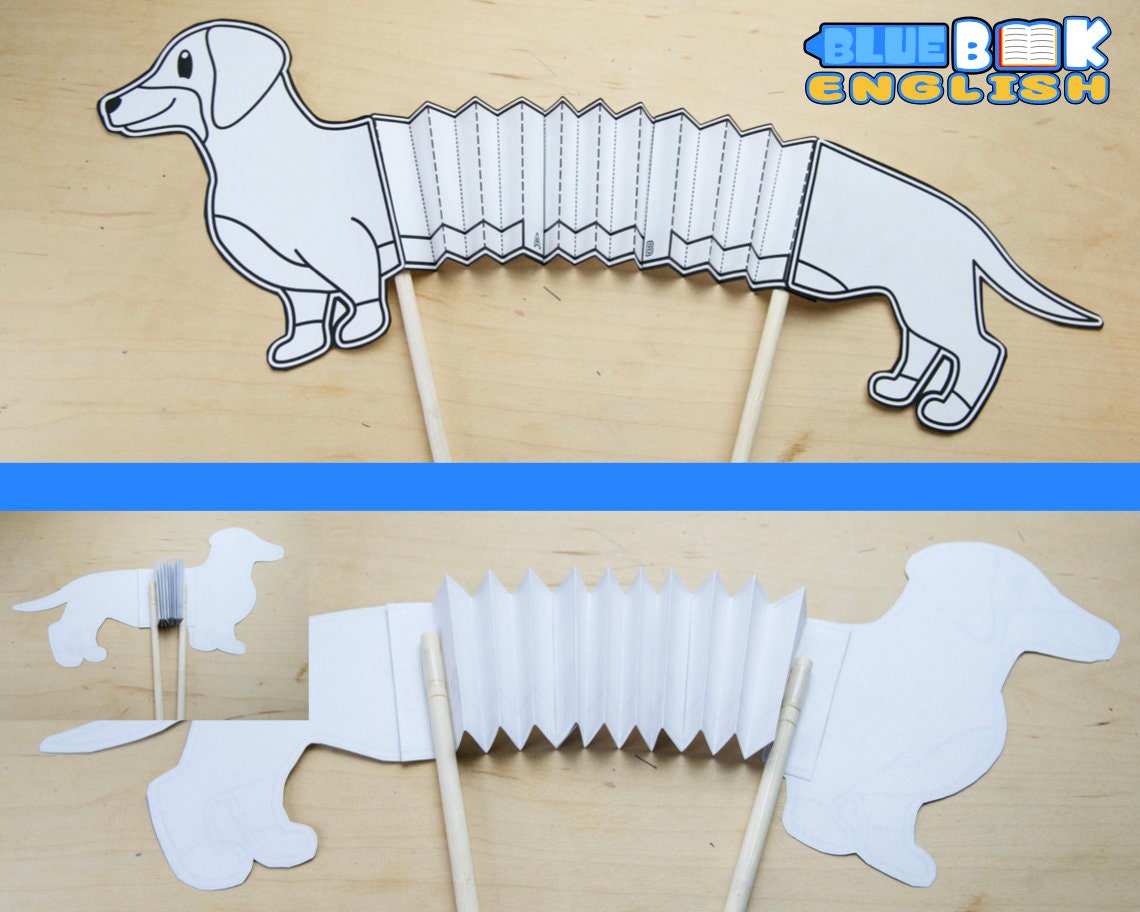 NEW! Pet Wiener Dog Chopstick Puppet Craft, Dachshund (8 Pages) - Etsy