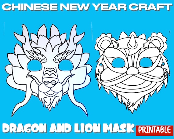 Chinese Dragon Mask Craft Chinese Dragon Mask Coloring Printable,