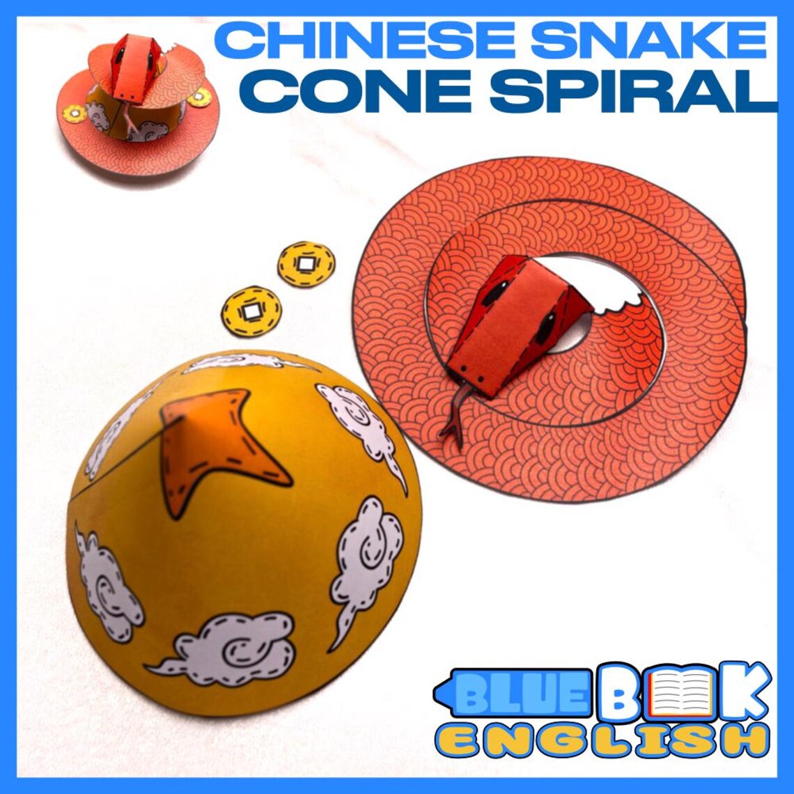 Spiral Snake for Chinese New Year Printable Paper Craft - Etsy