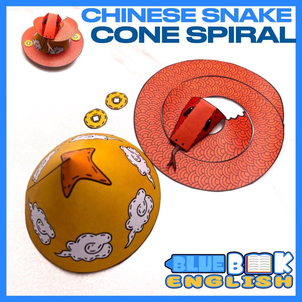 Spiral Snake for Chinese New Year Printable Paper Craft - Etsy