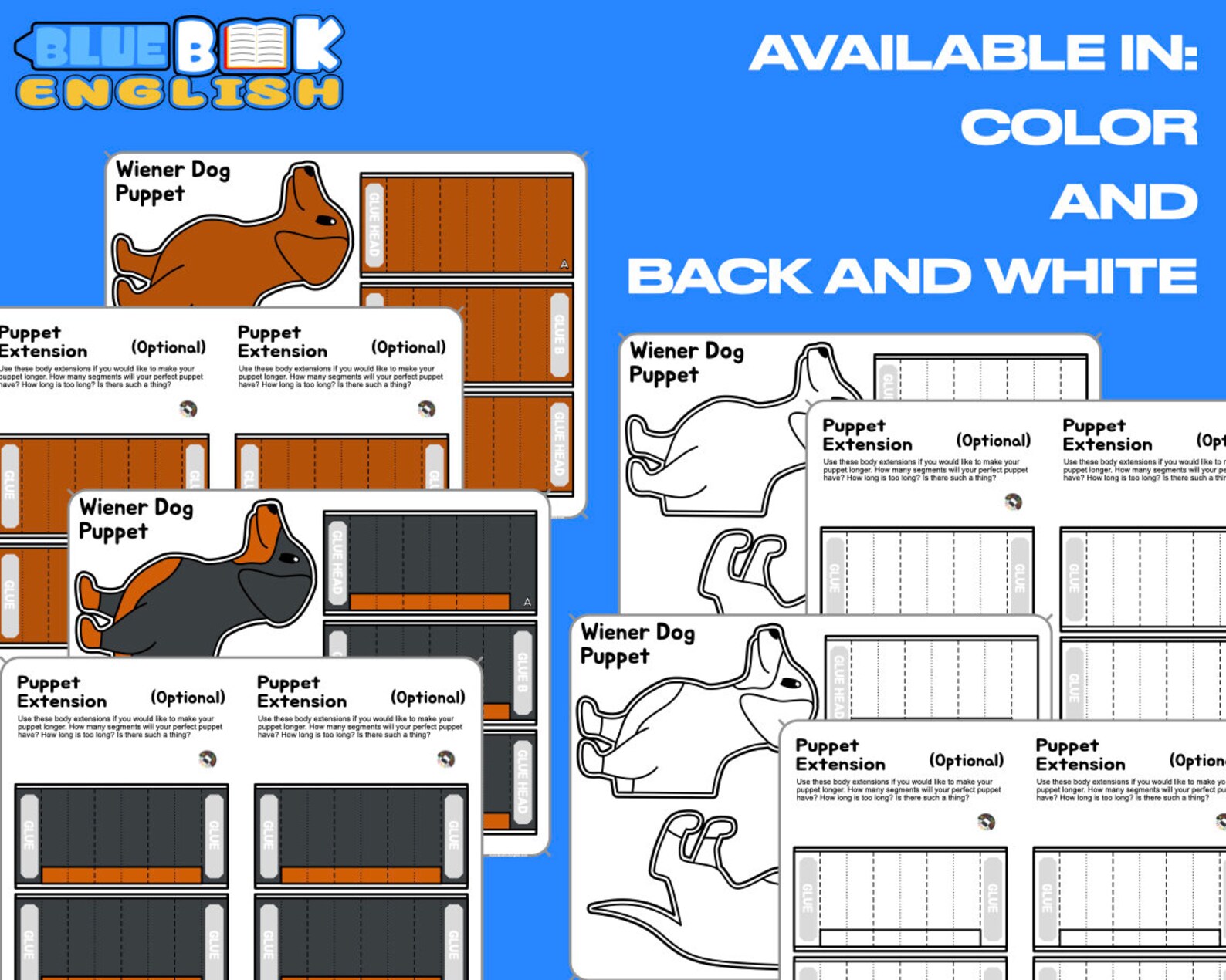 NEW! Pet Wiener Dog Chopstick Puppet Craft, Dachshund (8 Pages) - Etsy