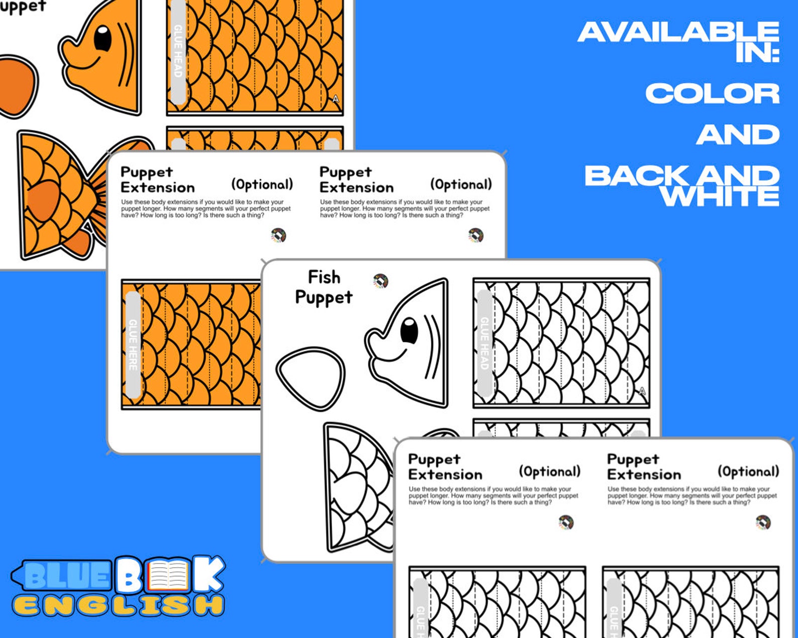 Friendly Fish Chopstick Puppet Craft, Ocean Animal (4 Pages) - Etsy