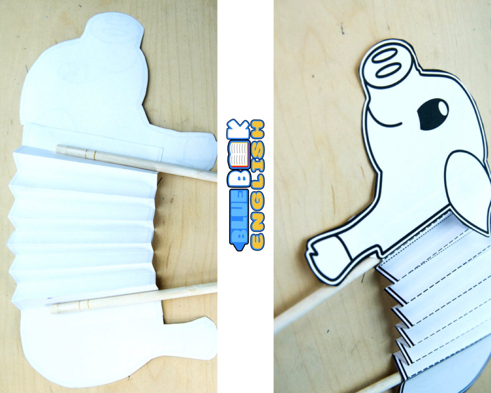 Porky Pig Chopstick Puppet Craft, Farm Animal (4 Pages) - Etsy