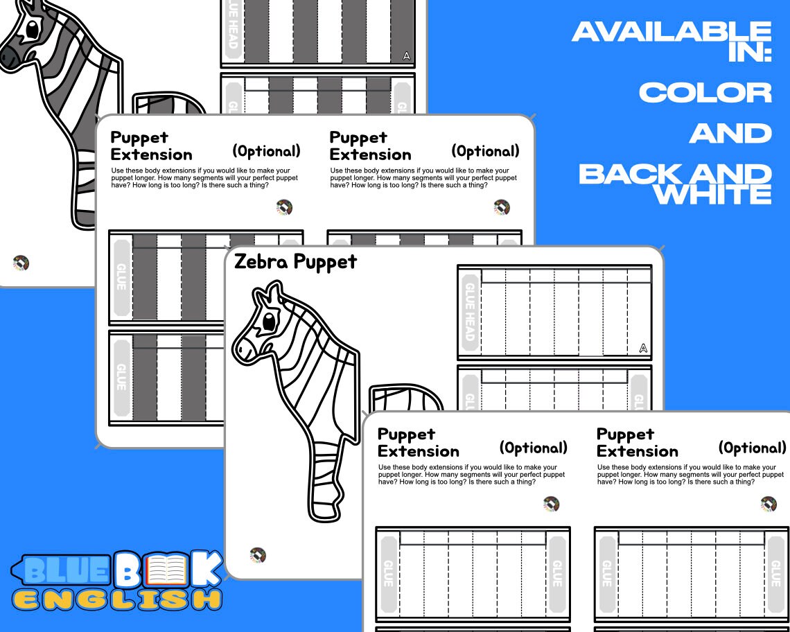 Zebra Chopstick Puppet Craft, African Animal Safari (4 Pages) - Etsy