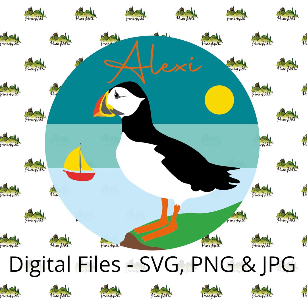 Puffin Ocean Scene SVG | Puffin Clipart | Realistic Puffin | Puffin SVG ...