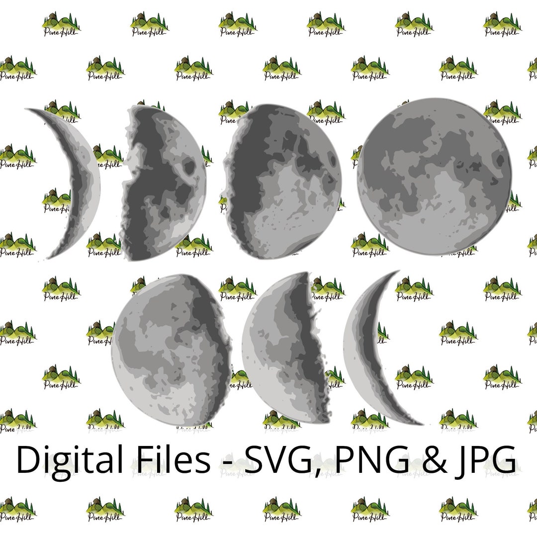 Moon Phases SVG | Lunar Phases Clipart | Moon Phases Vector - Etsy
