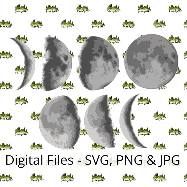 Moon Phases SVG | Lunar Phases Clipart | Moon Phases Vector - Etsy
