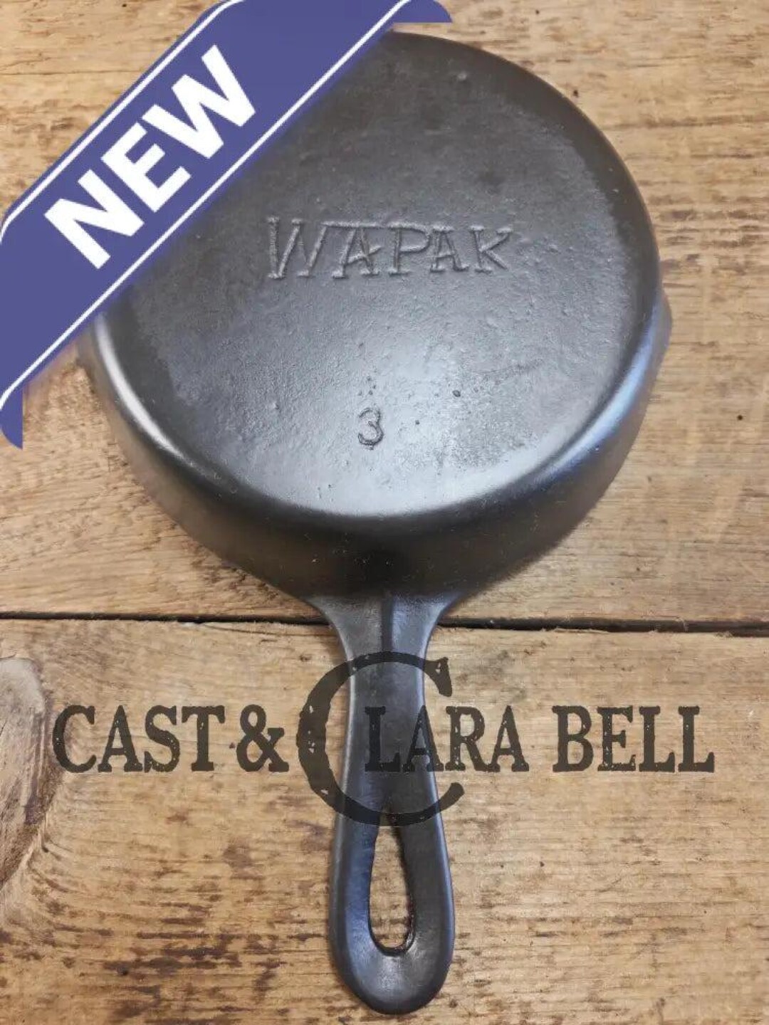 Unique Wapak #3, Straight Tapered Logo Cast Iron Egg Skillet. Restored ...