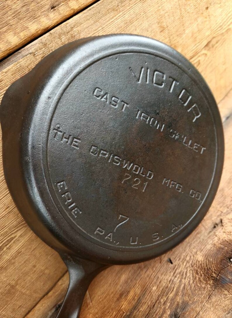 HTF 1920's Griswold Fully Marked Victor 7 Skillet With - Etsy