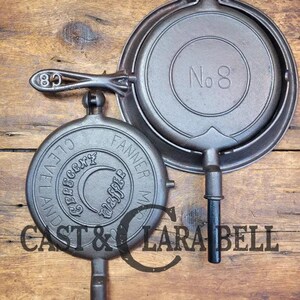VERY Cool! Early 1900's Fanner Mfg Co, No. 8 Crescent Cast Iron Waffle ...