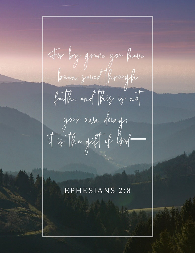 Ephesians 2:8, Bible Verse Wall Art - Etsy