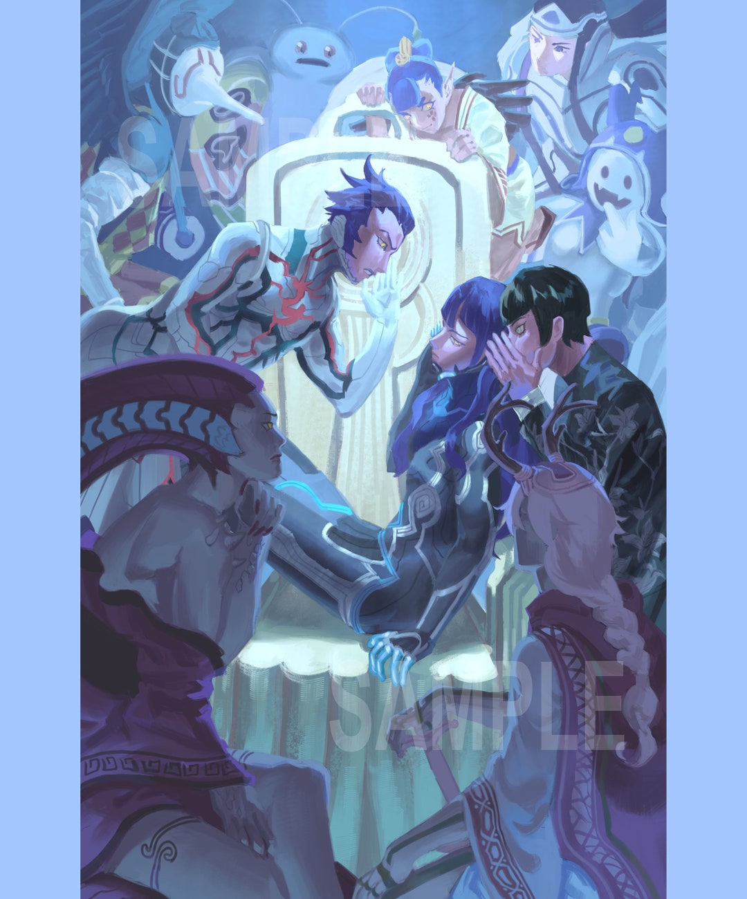 SMTV Blue God Print - Etsy