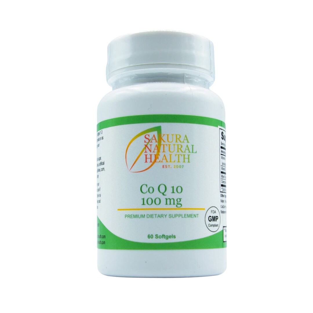 Coq10 100mg Supplement: Sakura Natural Health, 60 Softgels - Etsy