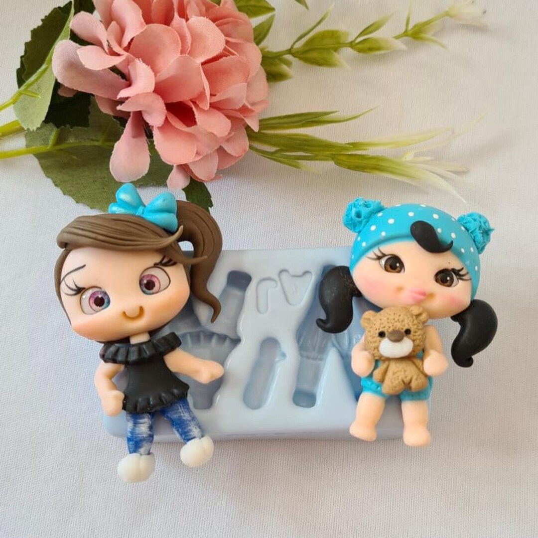 Cute Little Body #5 Silicone Mold AJ #50 for Clay Dolls Making, Resin ...
