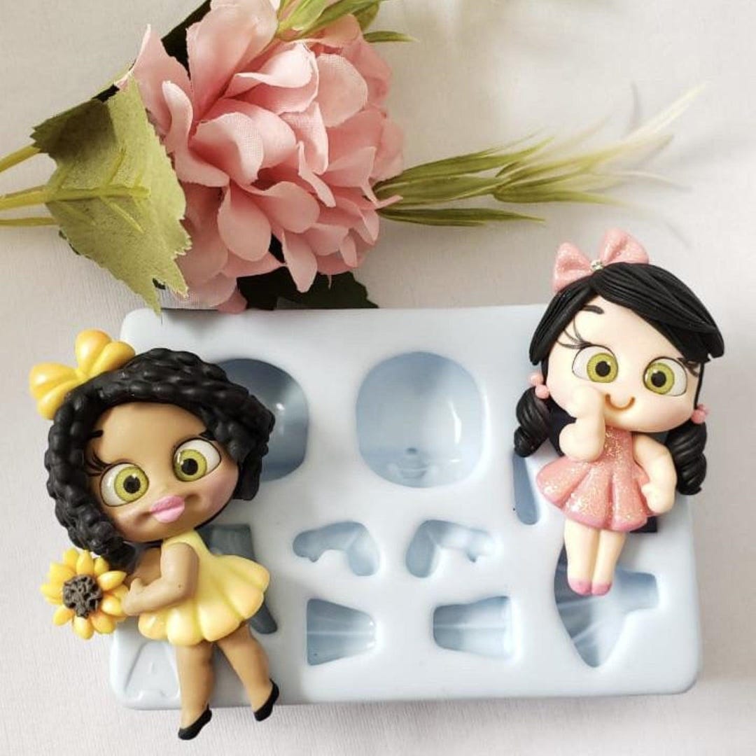 Precious Little Girls Silicone Mold AJ #26 for Clay Dolls Making, Resin ...