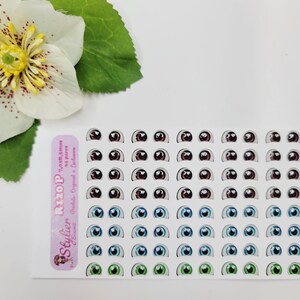 Adhesive Resin Eyes for Clays Multicolor STY R120 P (SM) 64 Pairs - Etsy