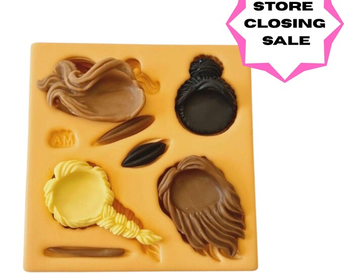 STORE CLOSING SALE - M.D. #77 Hair Styles 5 Silicone Mold for Clay ...
